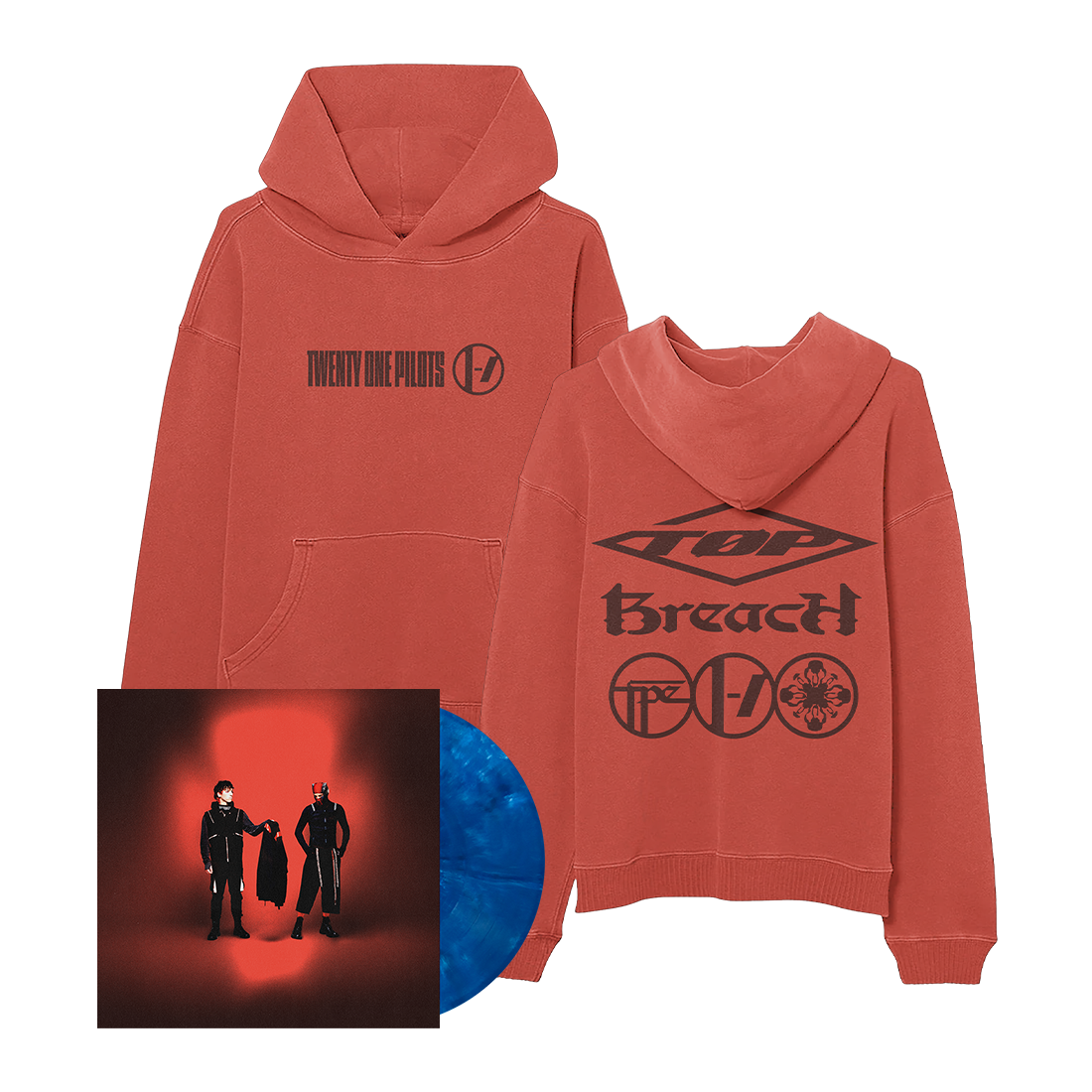 Breach Blue Vinyl + Red Hoodie Bundle | Twenty One Pilots Official Store
